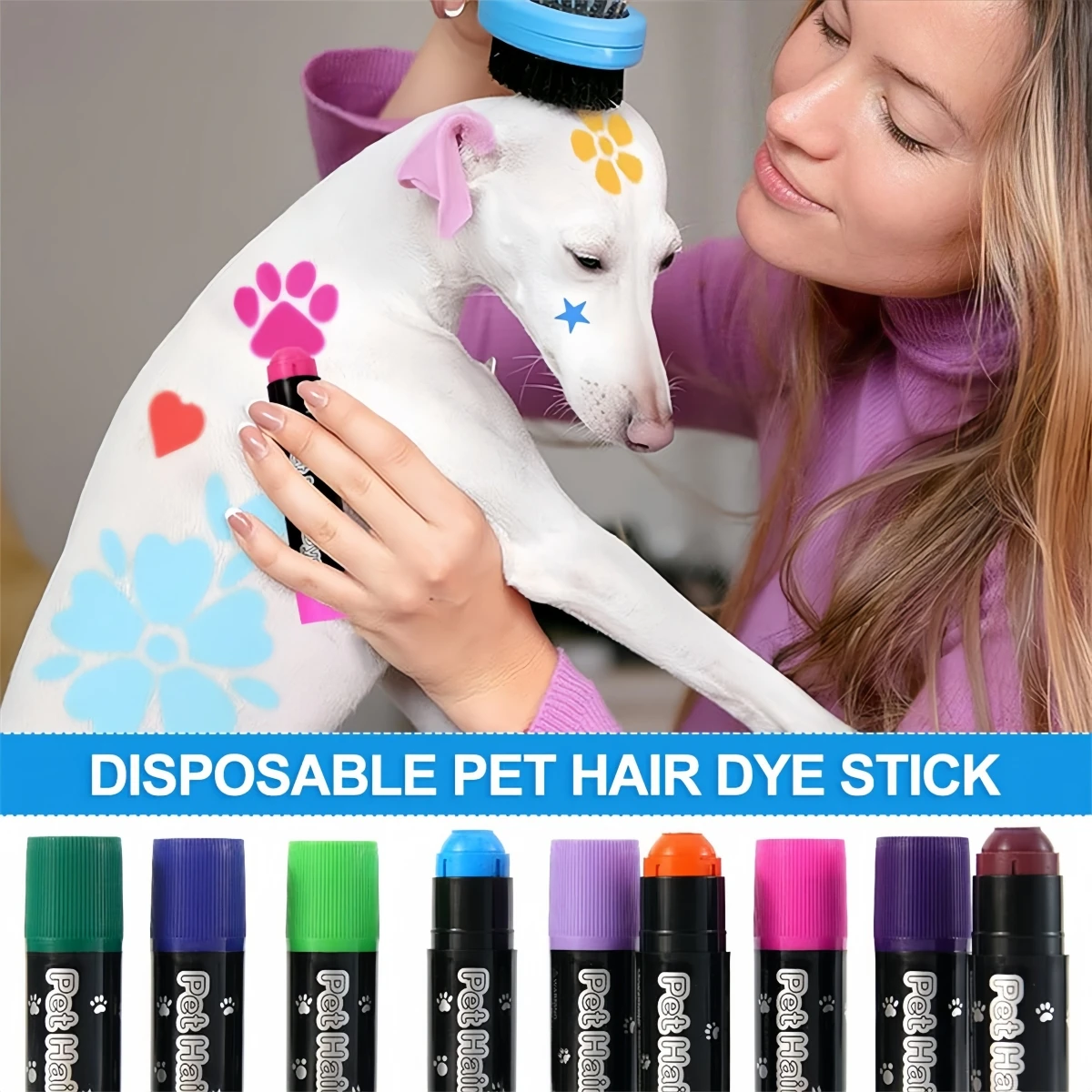 12Colors Pet Hair Dye Washable Safe Hair Dyeing Pets Temporary Colors ...