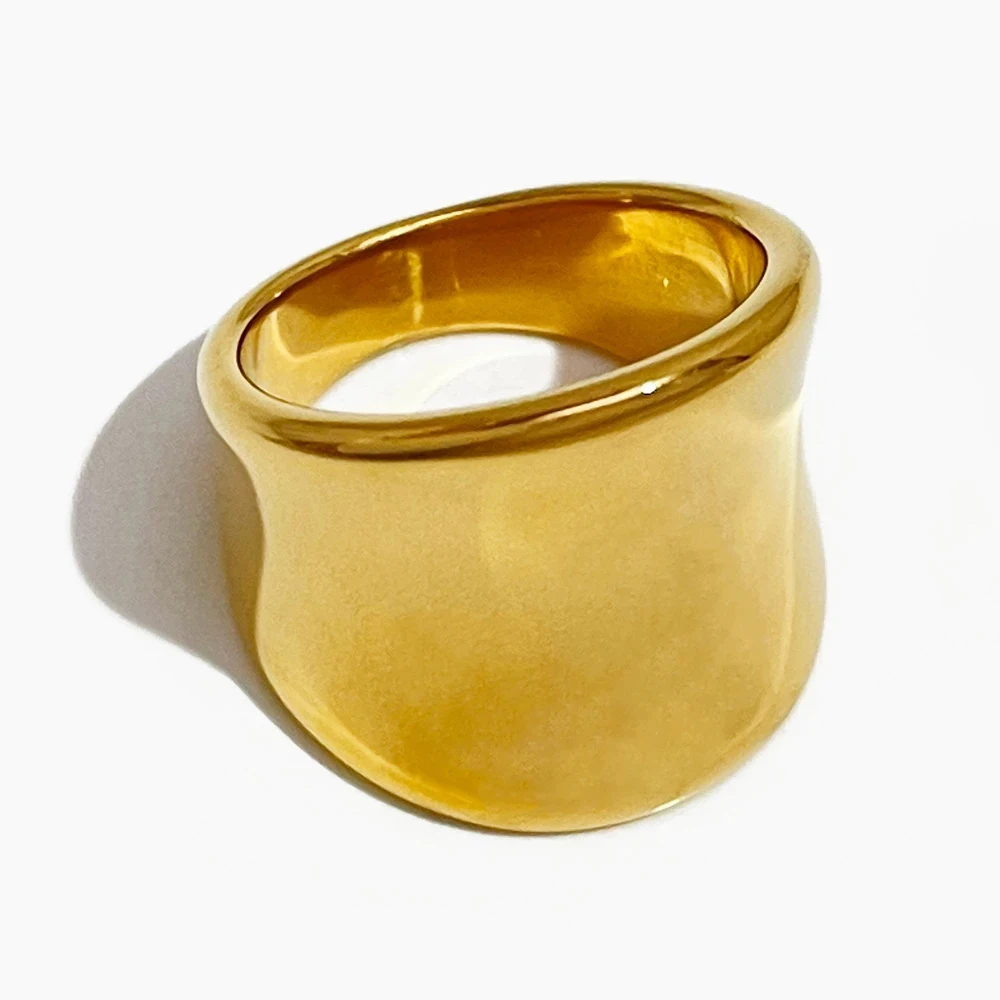 Peri-sbox-Minimalism-Solid-Gold-Plated-Chunky-Rings-for-Female ...