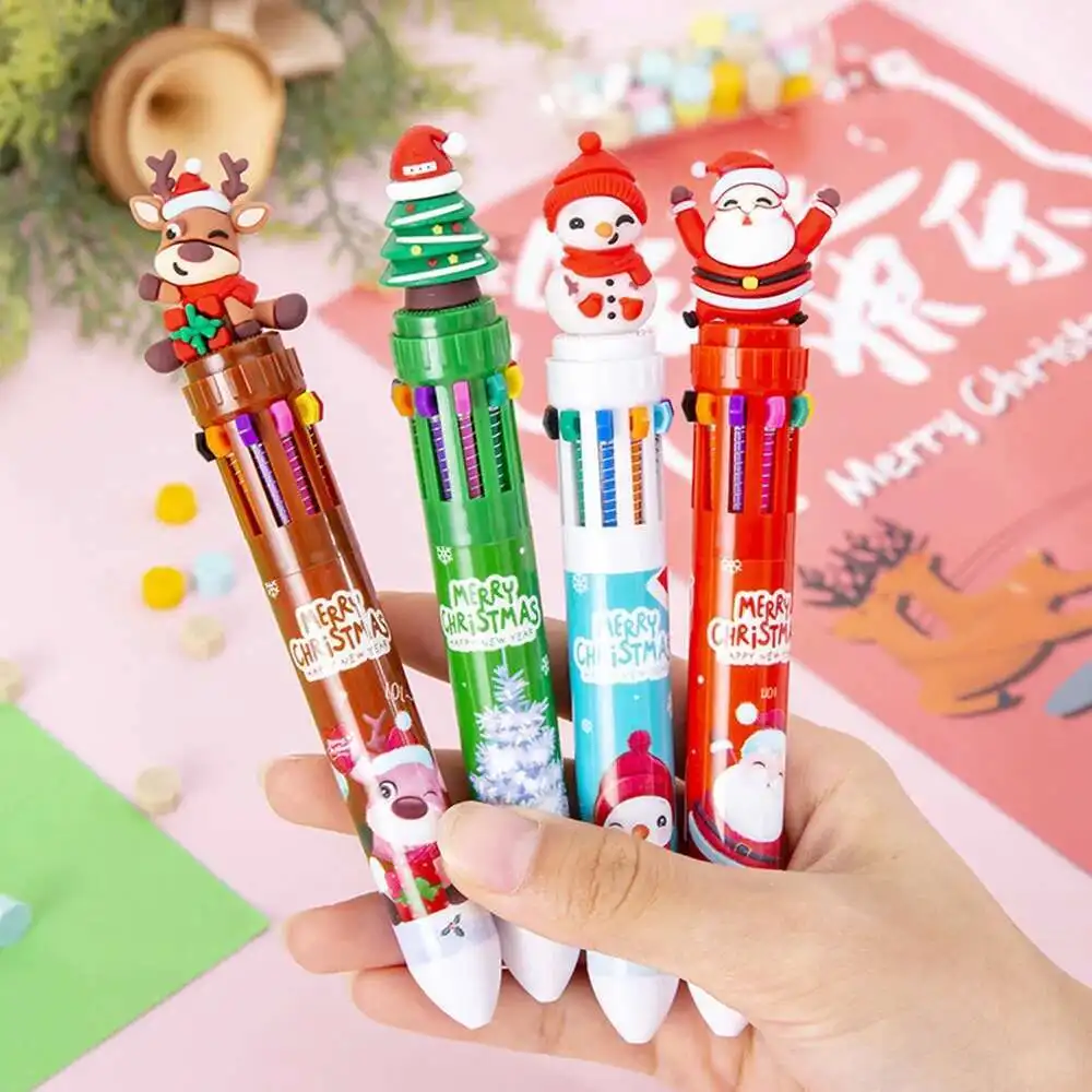 1 Pcs Cute Christmas Ballpoint Pen Press Cartoon Reindeer Grandfather ...