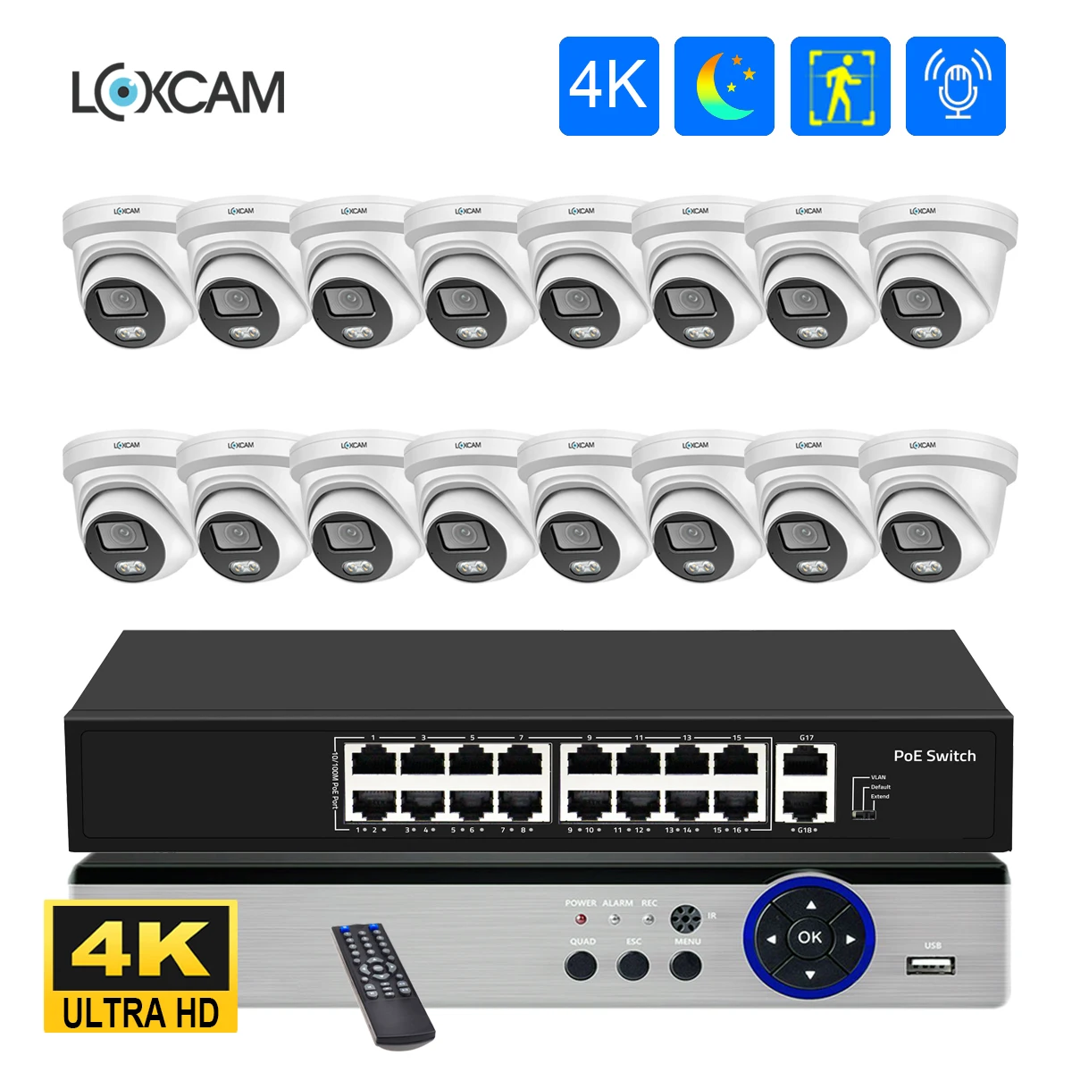H-265-16CH-4K-POE-CCTV-System-NVR-Kit-8MP-Ai-Human-Indoor-Outdoor-Color ...