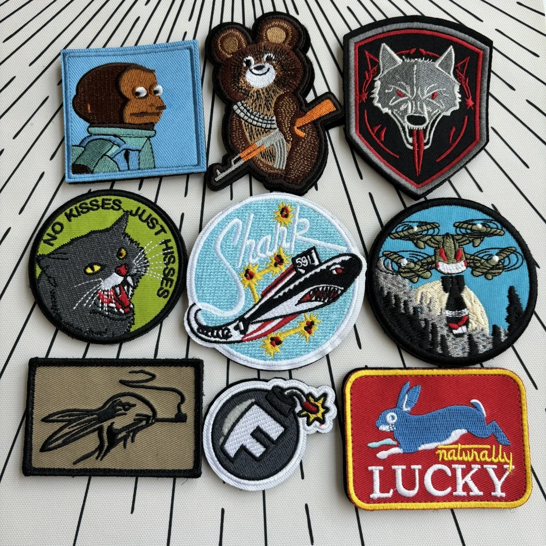 Cute-No-Kisses-Cats-Embroidered-Patch-Military-Shark-Submarine-Morale ...