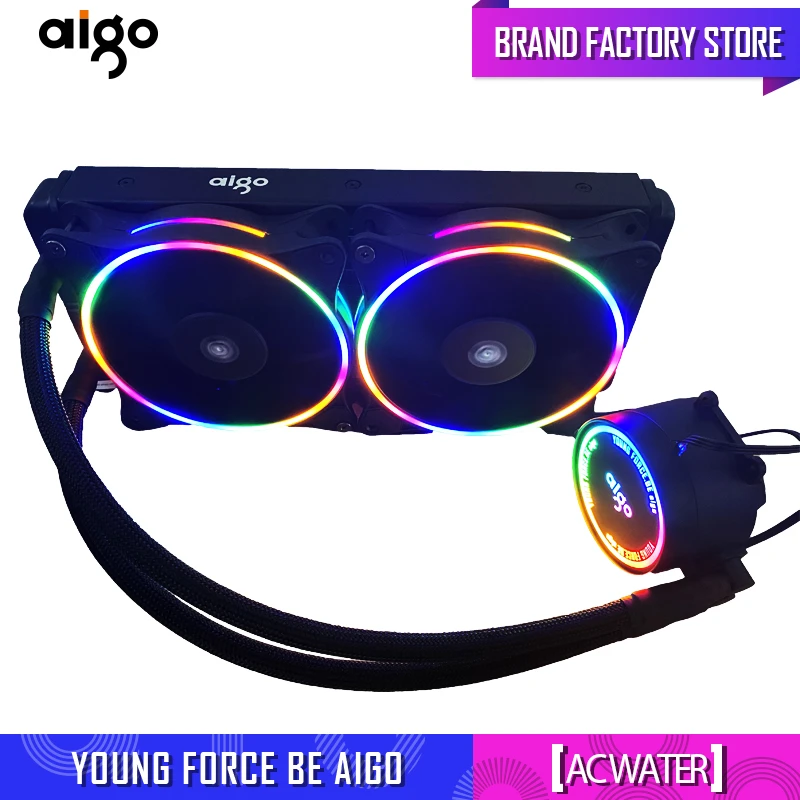 Aigo Liquid Water Cooling CPU Cooler rgb Heatsink Integrated Radiator ...