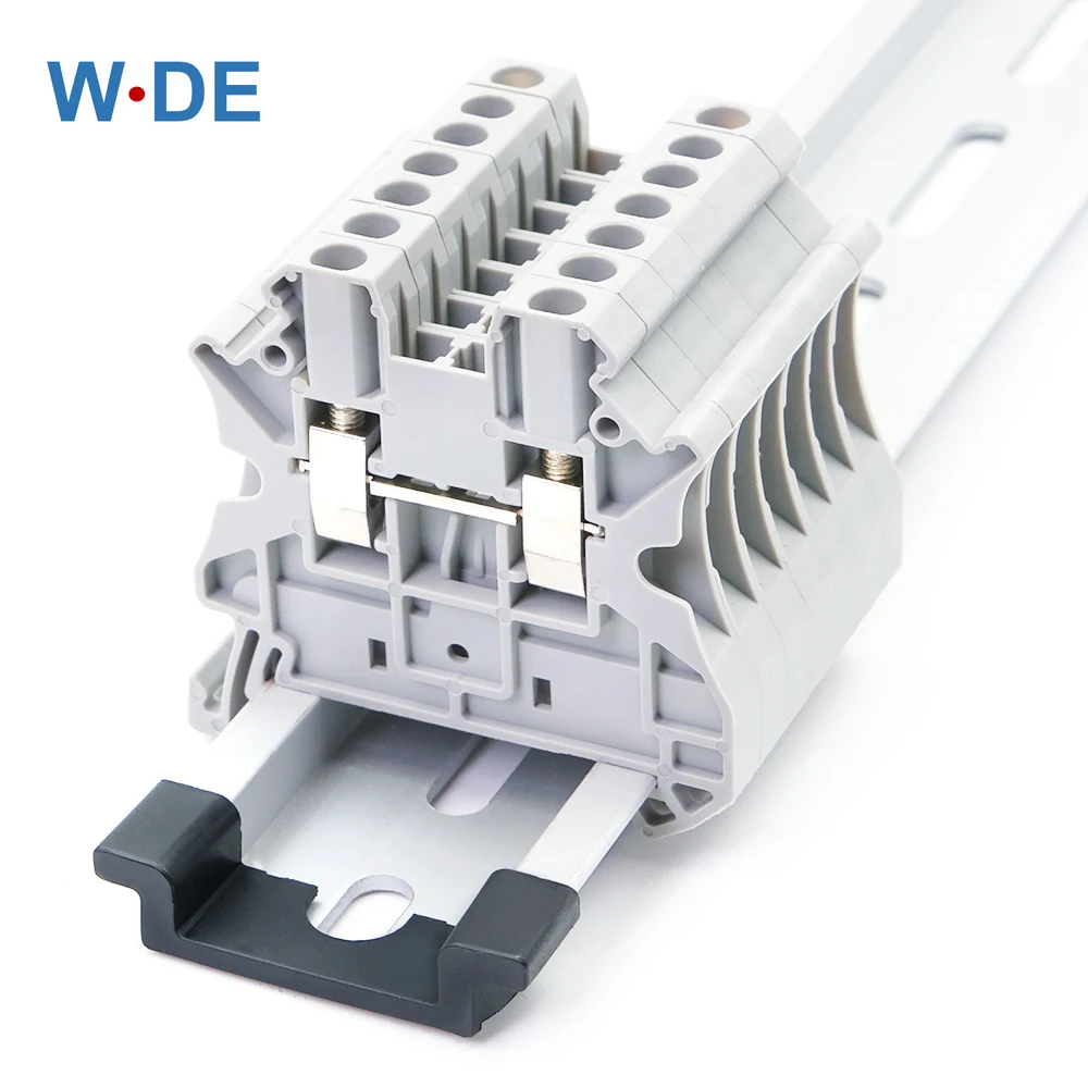 10Pcs UT2.5 Din rail Terminal block Wire Electrical Conductor Screw Connection 26-12AWG 0.14-2 ...