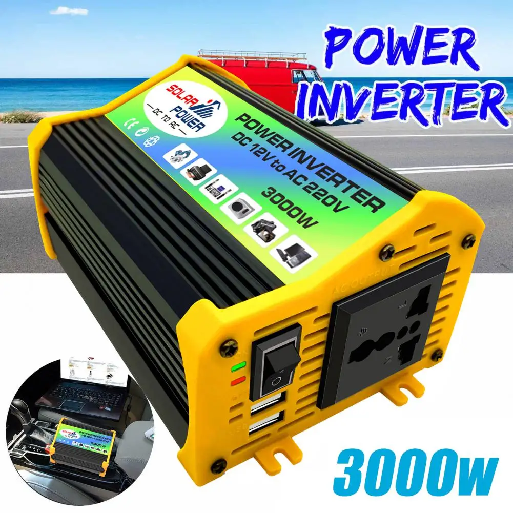 Inverters 3000W Power Inverter Dual USB Ports Transformer LED Light DC ...