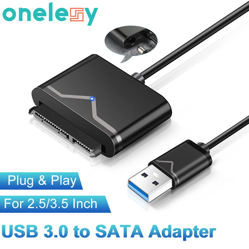 Onelesy SATA USB 3.0 어댑터 USB3.0 Sata 케이블 변환기, 2.5 3.5 인치 HDD SSD 하드 ...