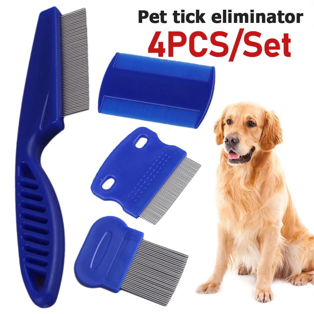 4-PCS-Fine-Tooth-Flea-Comb-Stainless-Steel-Tear-Stain-Remover-Comb ...