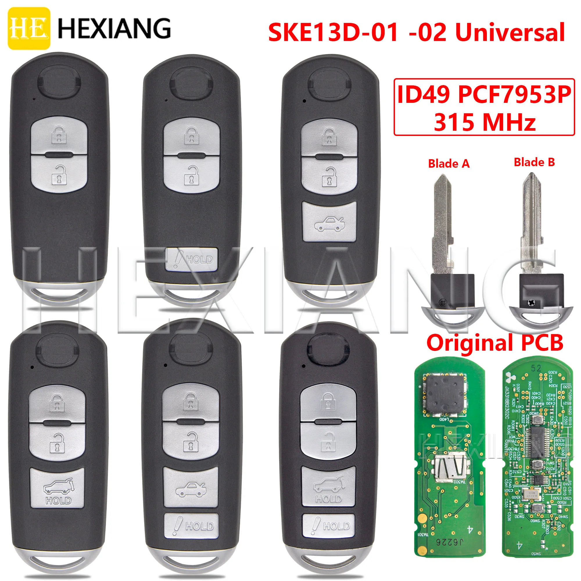 HE-ID49-PCF7953P-315MHz-SKE13D-01-SKE13D-02-Universal-Original-PCB ...