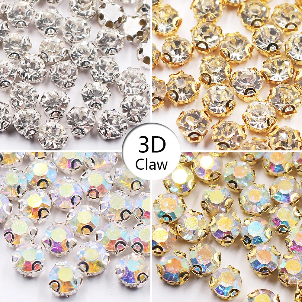 Top 3D Claw Rhinestones Sewing Strass Cup Base Crystal Stones Handcraft ...