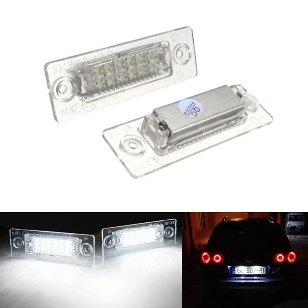 2pcs-LED-License-Number-Plate-Light-For-VW-Passat-B5-5-B6-Transporter ...