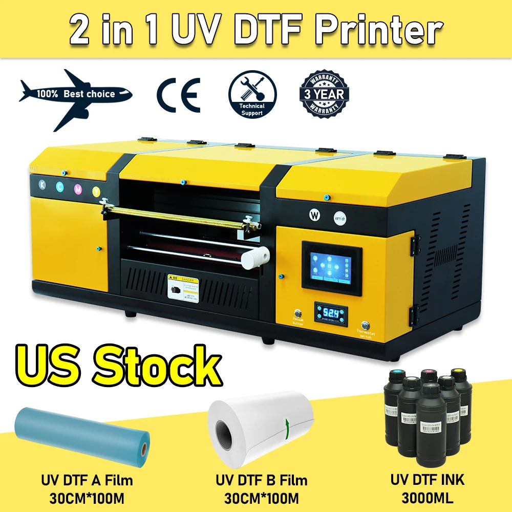 UV DTF 프린터 A3 UV 스티커 프린터, 아크릴 병 헬멧용 UV DTF 디지털 주입 인쇄 기계 나무 금속 병 자동차| | - AliExpress