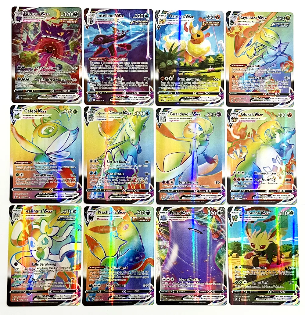 20Pcs-Pokemon-Cards-German-Vmax-GX-Color-Energy-Card-Pikachu-Rare ...