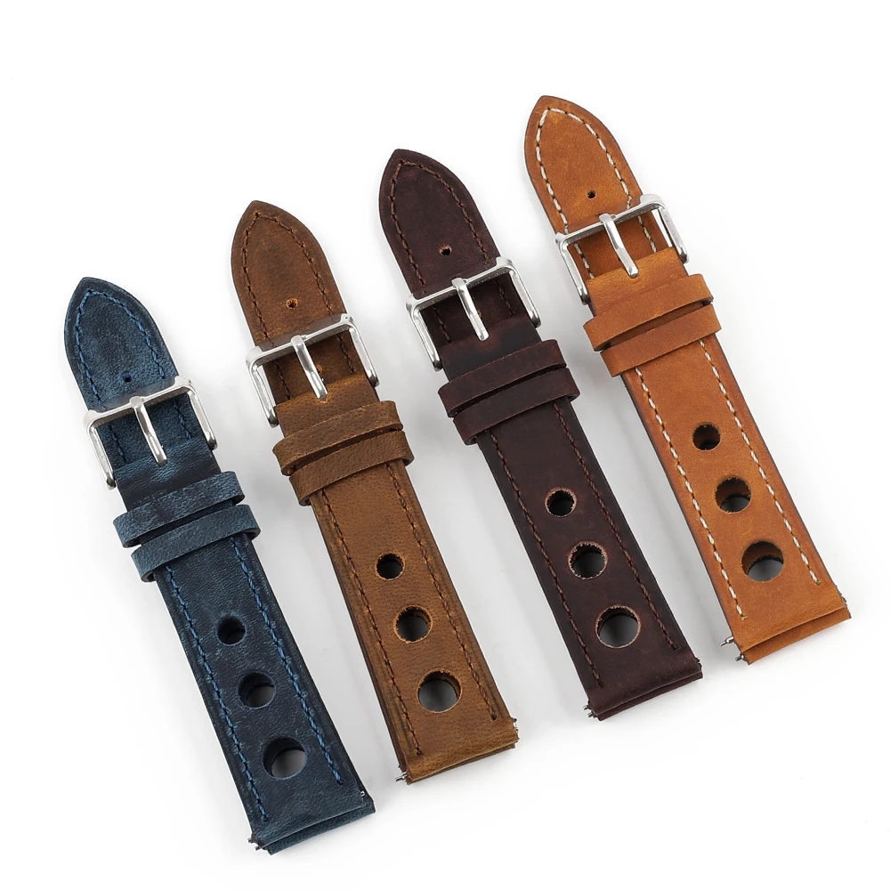 Retro-Handmade-Crazy-Horse-Leather-High-Quality-Watch-Band-18mm-20mm ...