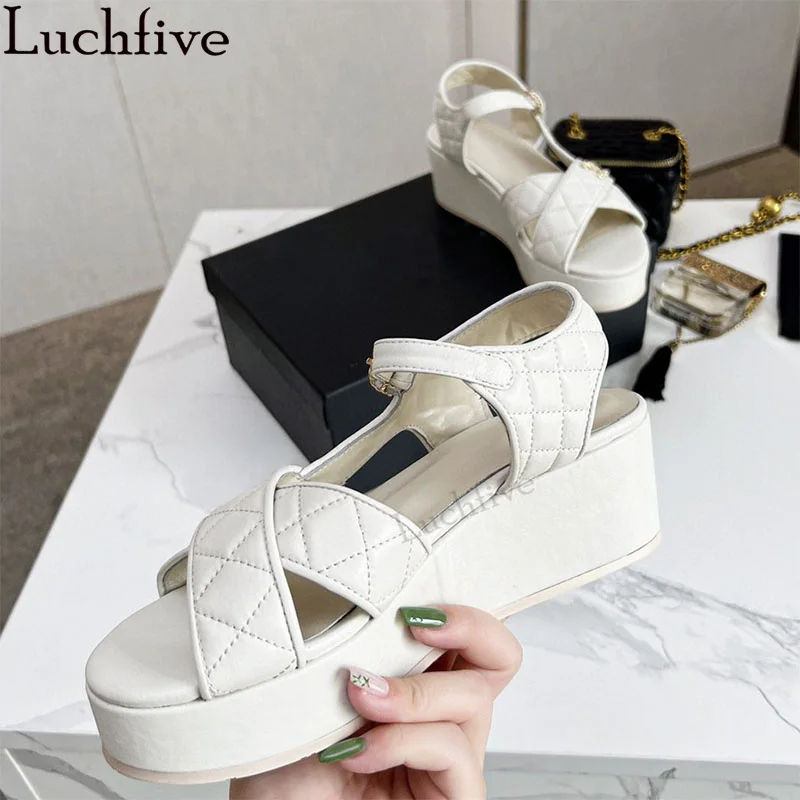 Summer-Luxury-Wedges-Heel-Sandals-Women-Black-Beige-Thick-Sole-Diamond ...