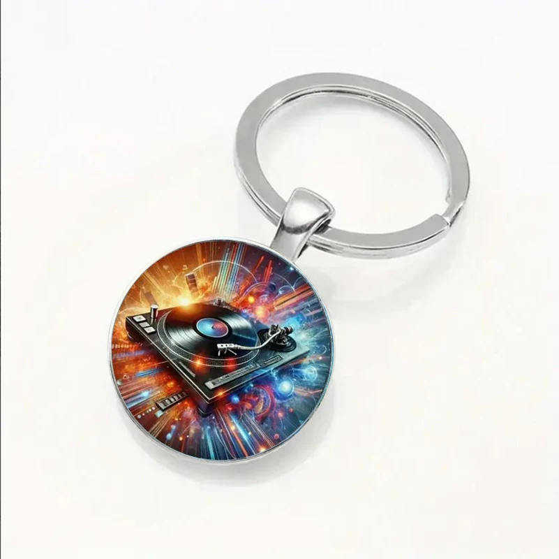 1 retro style zinc alloy DJ turntable keychain, high-resolution music ...