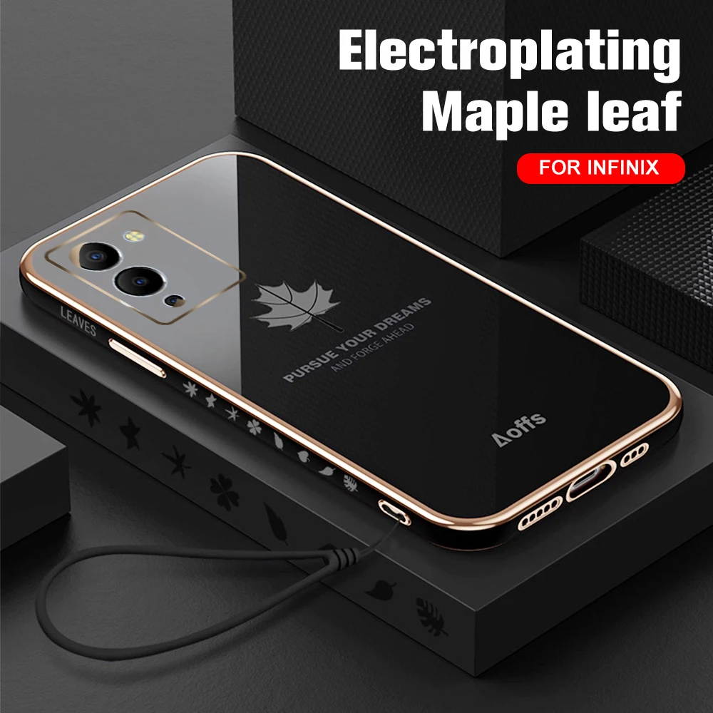 Soft-TPU-plating-Maple-leaf-Square-protective-Back-Cover-For-Infinix ...