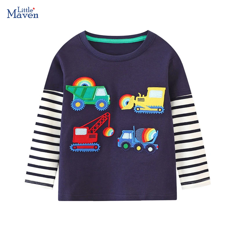 Little maven Baby Boys Blouses Long Sleeves Striped T-shirt Cotton ...