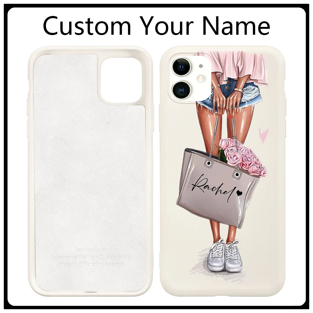 Custom Name Girls Case for iPhone 13 Pro 12 Mini 11 SE2 Funda Soft ...