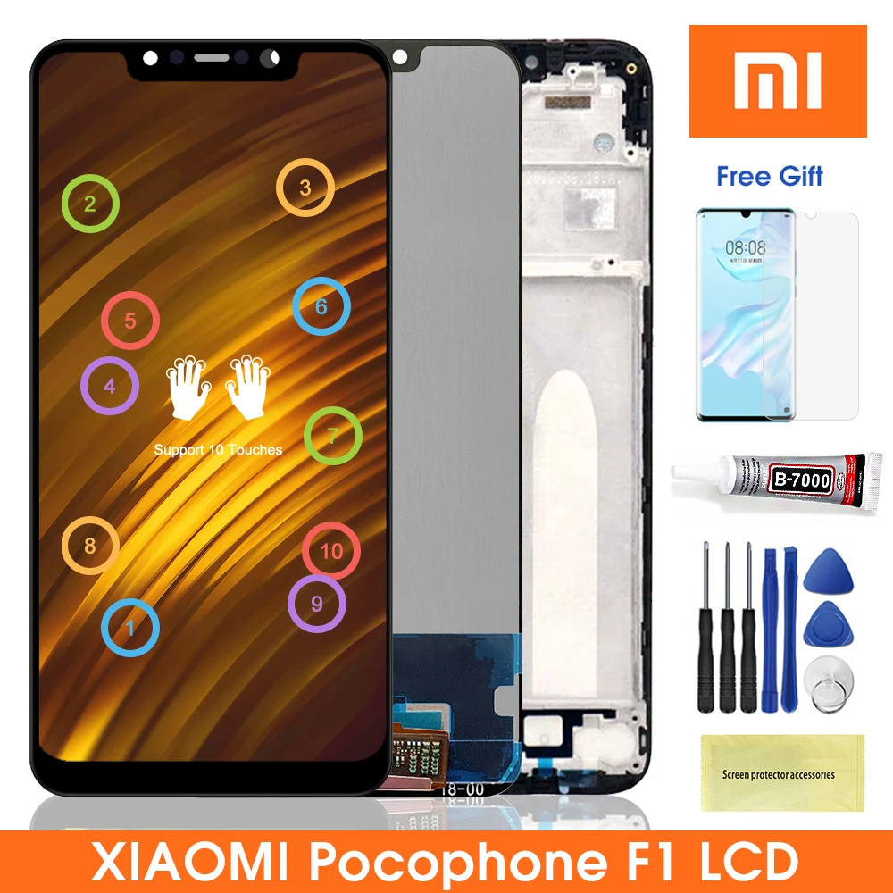 Pantalla Lcd Original Poco F1, montaje de digitalizador con pantalla táctil para Xiaomi ...