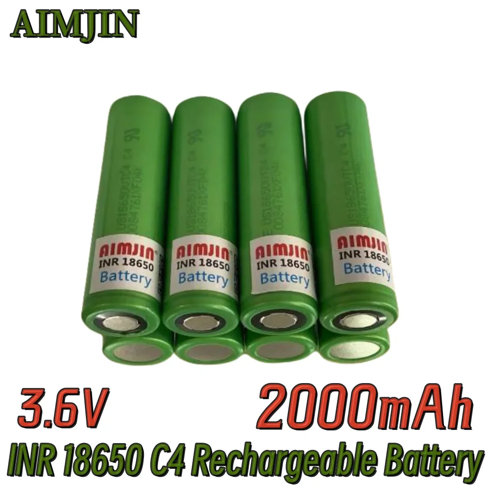 100-brand-new-3-6V-18650-C4-2000mAh-lithium-ion-rechargeable-battery ...