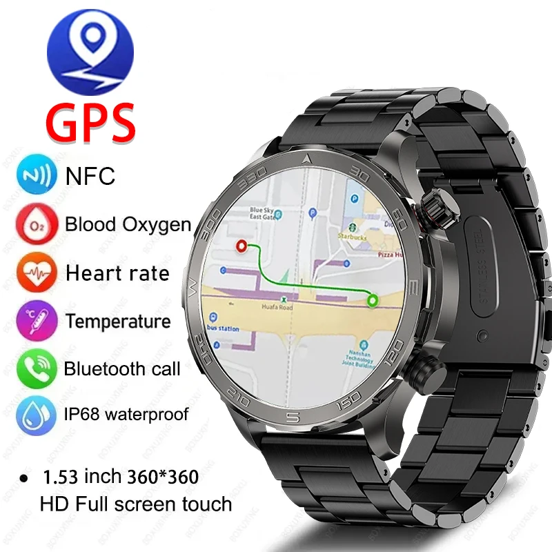 2024-New-Rugged-Military-GPS-NFC-Smart-Watch-Men-HD-Screen-Heart-Rate ...