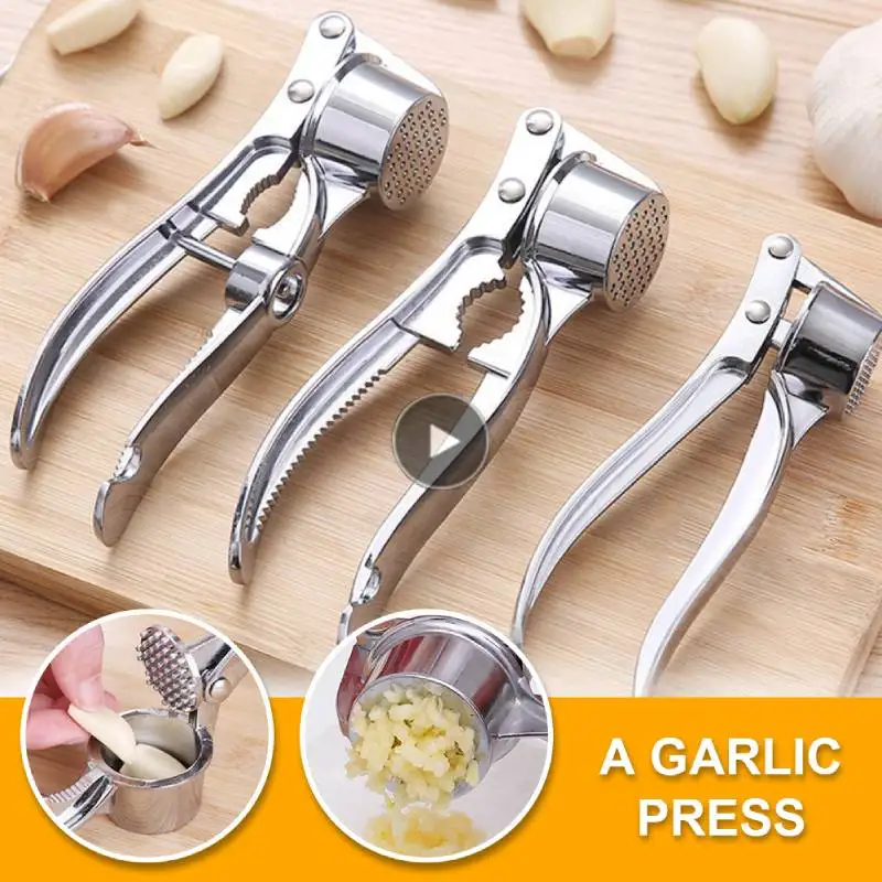 Handheld-Garlic-Press-Crusher-Stainless-Steel-Garlic-Smasher-Squeezer ...