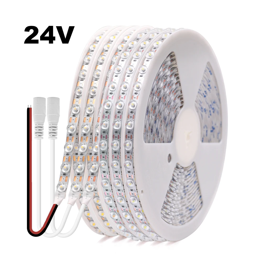 Tira-de-luces-LED-de-24V-con-lente-2835-cinta-adhesiva-de-48LEDs-m ...