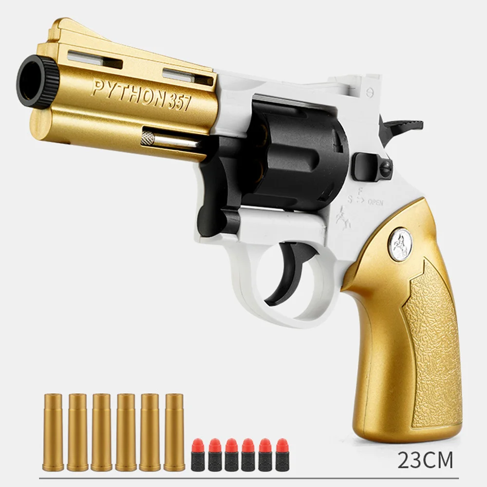 Revolver Airsoft Pistol Paintball Soft Bullet Gun Simulation Model Toy ...