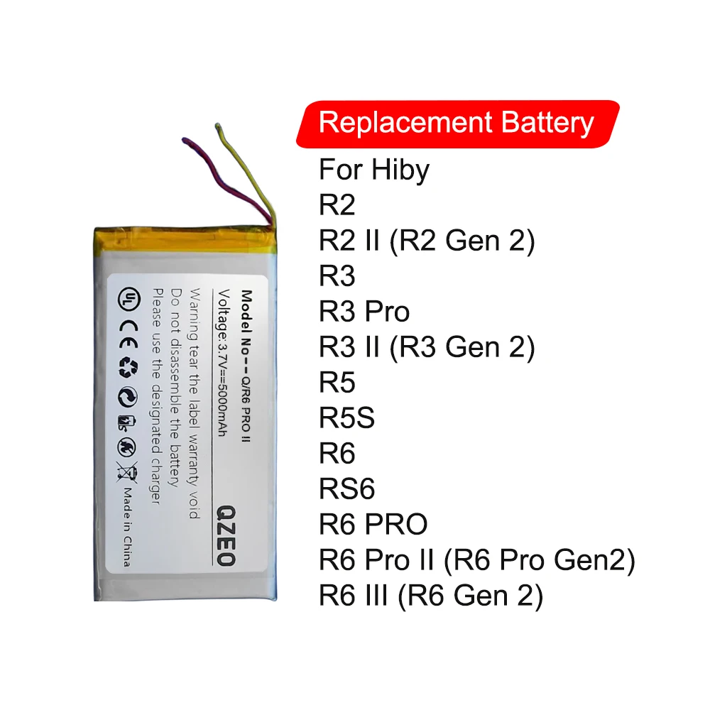 Replacement-Battery-For-Hiby-R2-II-R2II-R3-III-R3III-R3-R5-R5S-R6III-R6 ...