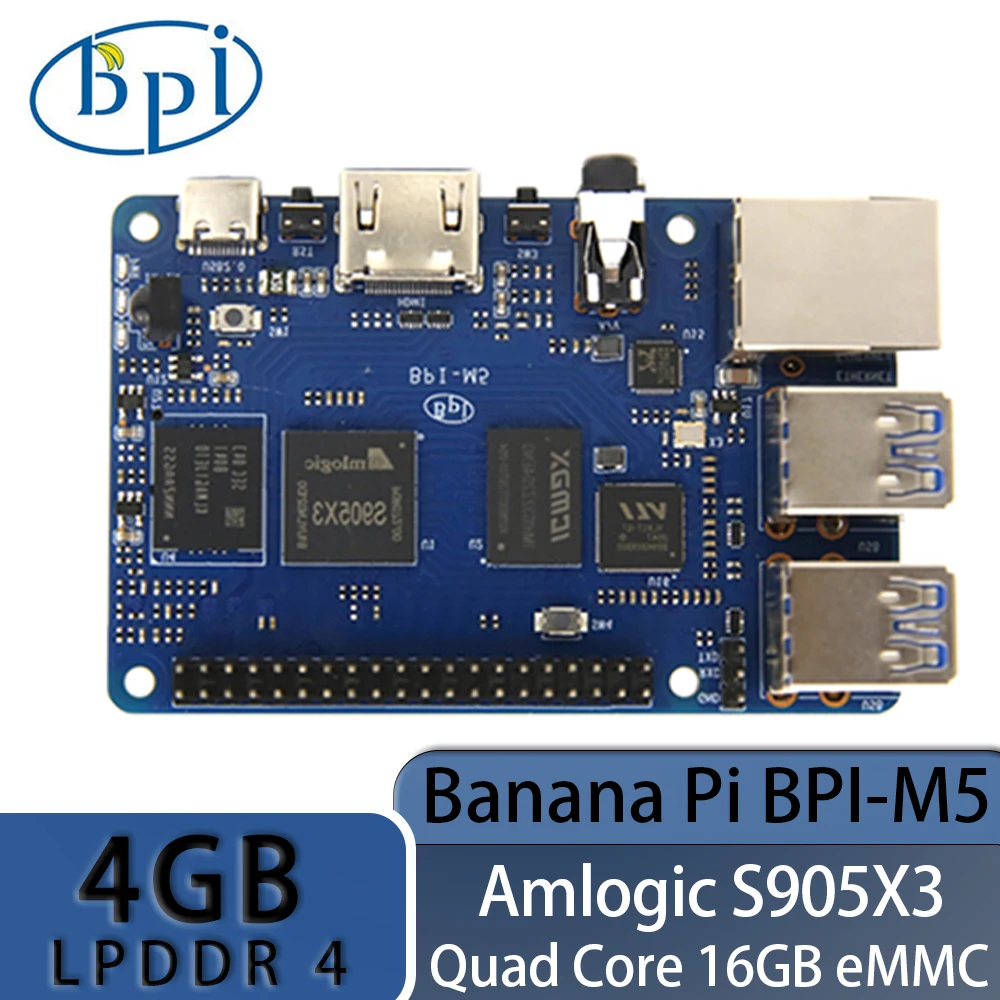 Banana Pi Bpi-m5 Amlogic S905x3 Quad-core Cortex-a55 Single Board Computer Open Source Hardware ...