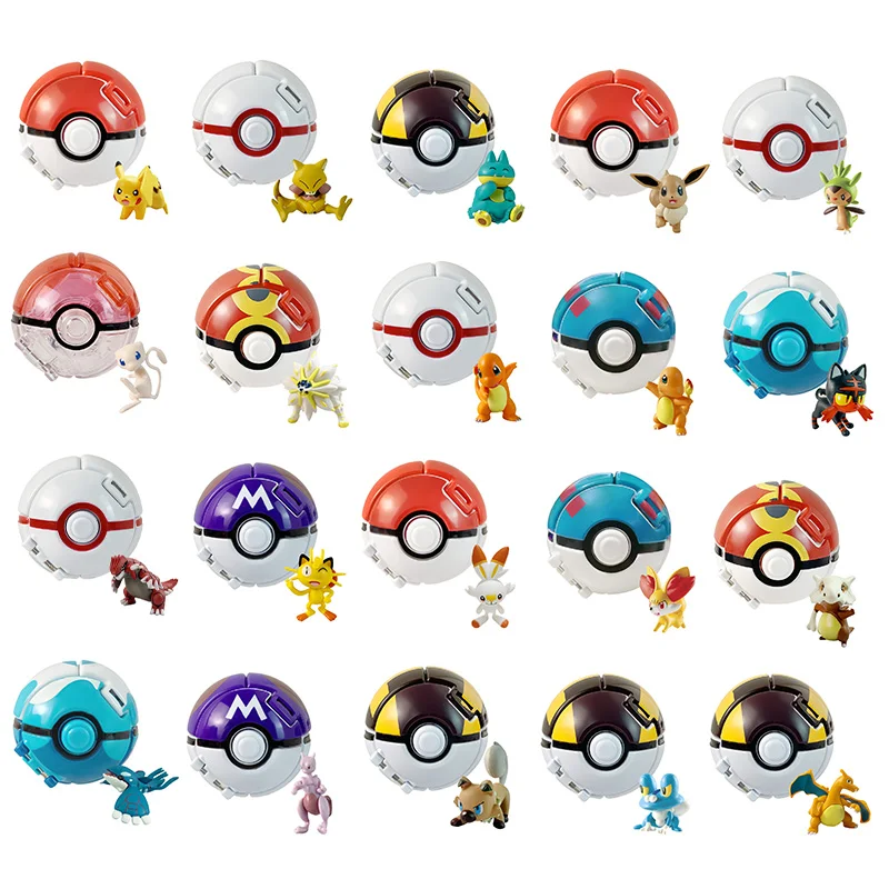 Genuine Pokeball Pokemon Balls Anime Figure Action Pikachu Collect game ...
