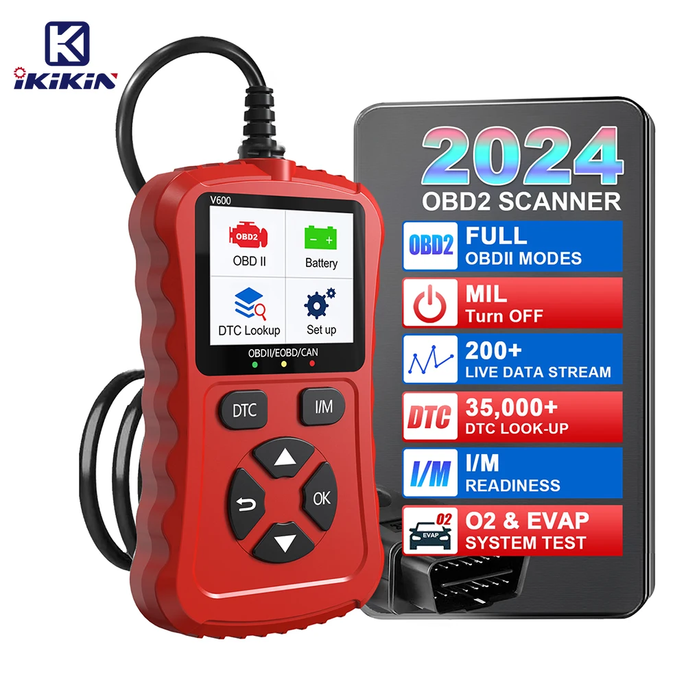 2024-Red-V600-OBD2-EOBD-Diagnostic-Tool-12V-Plug-Play-Can-Code-Scanner ...