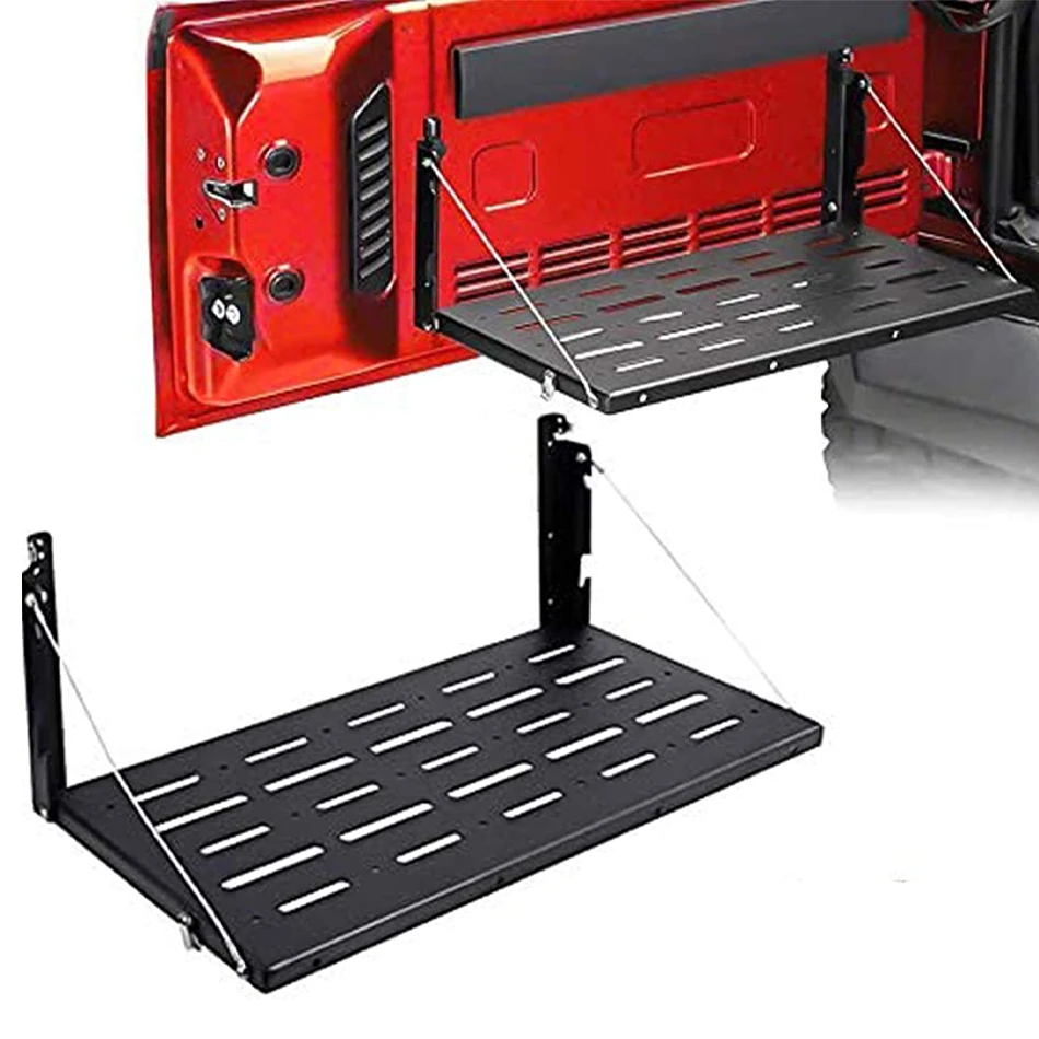 Rear-Door-Table-Storage-Cargo-Shelf-Support-up-to-80lb-Steel-Black-Rear ...