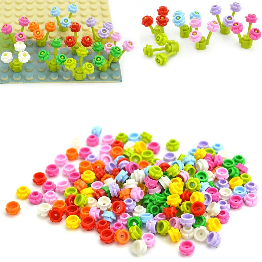 Moc-Plant-Flower-Building-Blocks-24866-Round-Plate-1x1-with-5-Petal-DIY ...