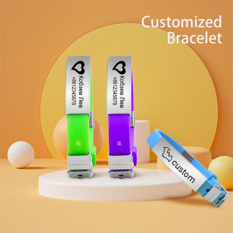 Personalized-Stainless-Steel-Anti-Lost-ID-Bracelet-SOS-Custom-Name ...