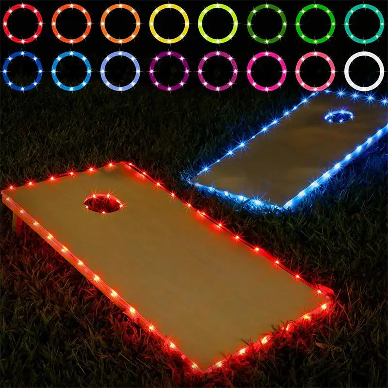 LED-Cornhole-Lights-Set-of-2-Remote-Control-Cornhole-Board-Edge-and ...