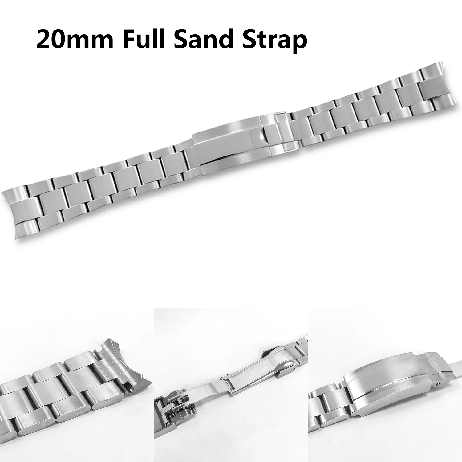 20mm Full Sand Strap Stainless Steel Watchband Men Watch Accessories ...