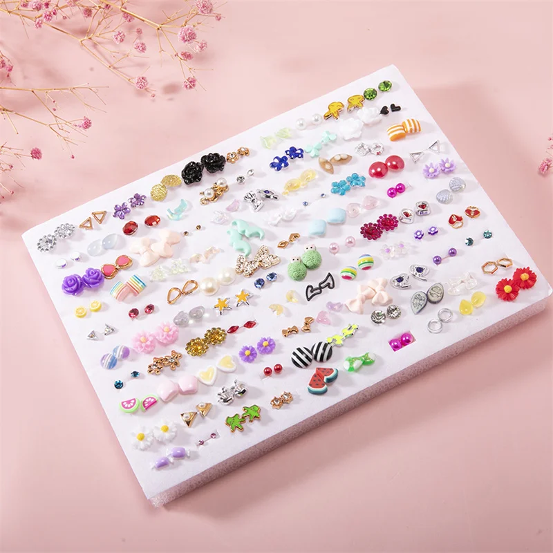 Juego-de-pendientes-peque-os-de-cristal-acr-lico-para-mujer-aretes-geom ...