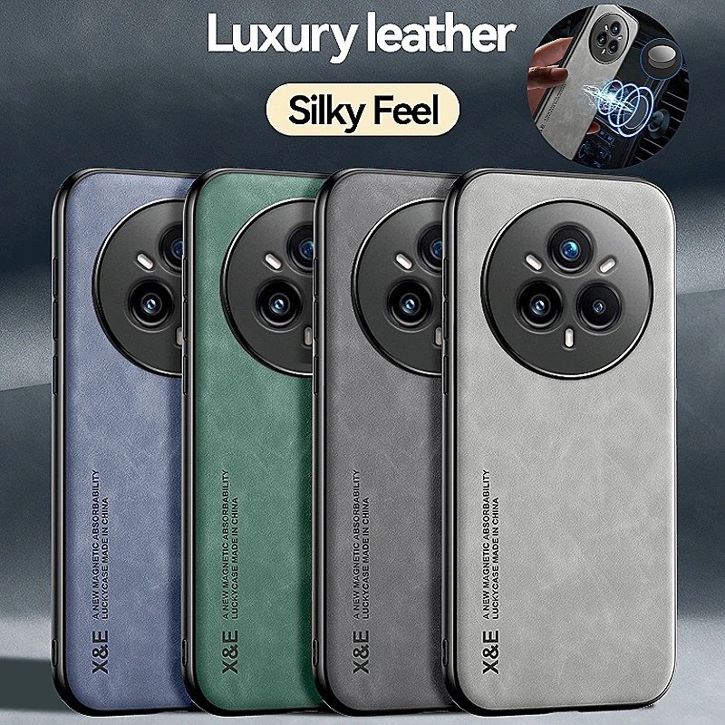 Luxury Leather Shockproof Phone Case For Realme 14 Pro 5G Car Magnetic ...