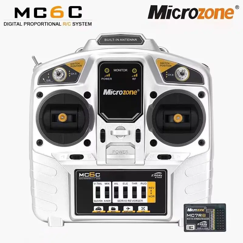 MicroZone MC6C 2.4G 6CH Controller Transmitter Receiver Radio System ...