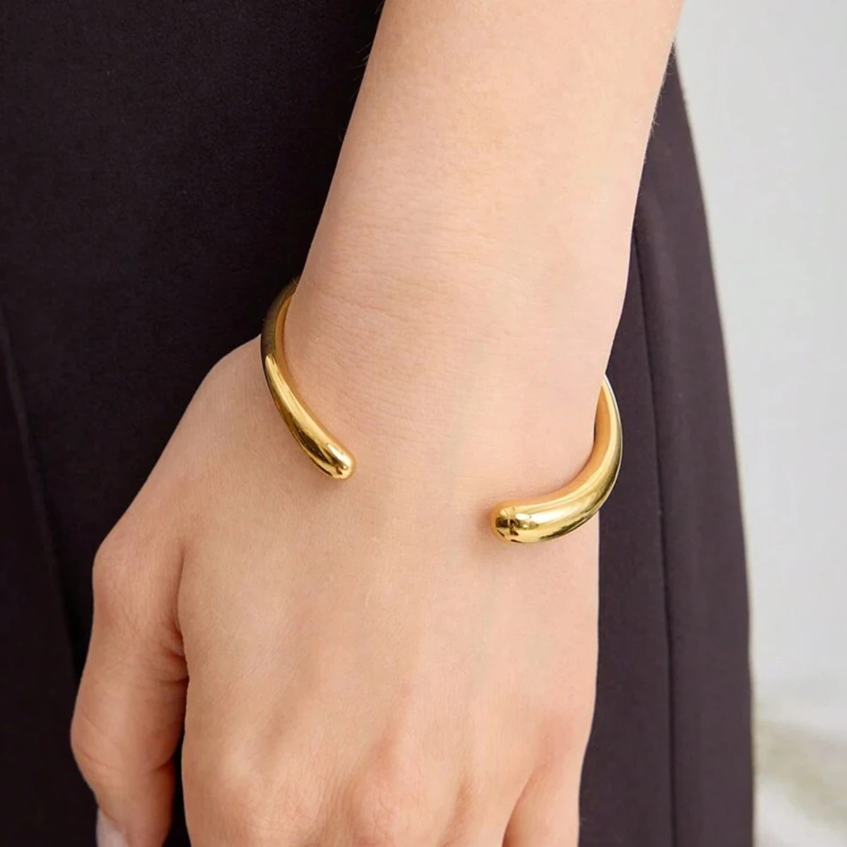 Uworld-Opening-Stainless-Steel-Wrist-Bracelet-Bangle-Gold-Color ...