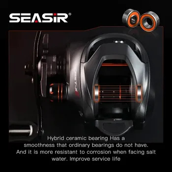SEASIR Cast X2 Baitcasting Reel 7.3:1 Hybrid Ceramic Bearing Carbon ...