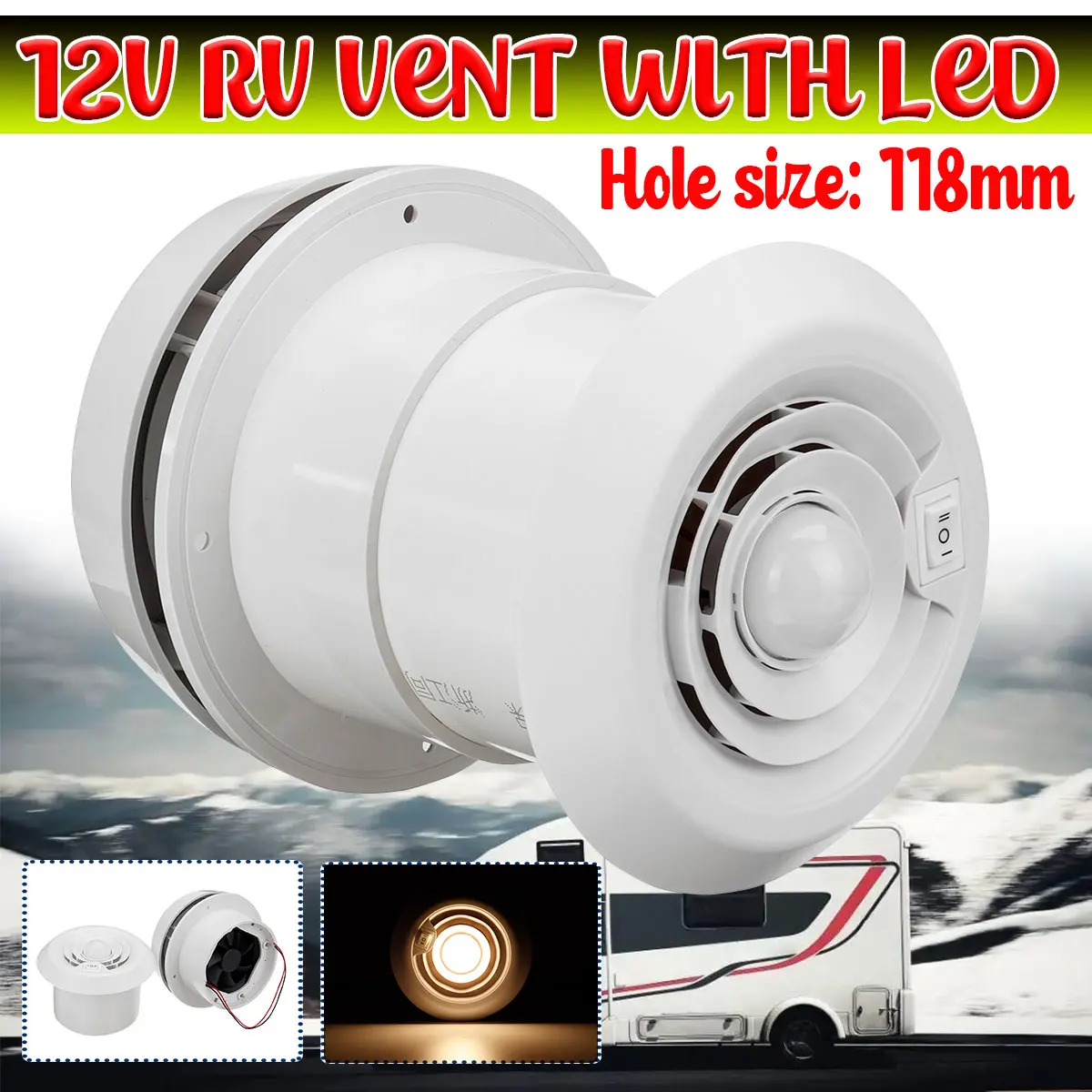 200CFM-12V-RV-Roof-Ventilation-Ceiling-Exhaust-Fan-Air-Vent-Grille ...