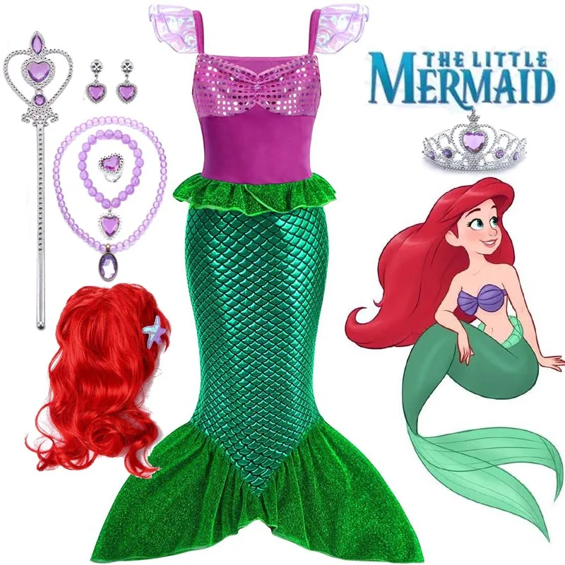 Girls-Cosplay-Disney-Little-Mermaid-Ariel-Prom-Princess-Costumes-Kids ...