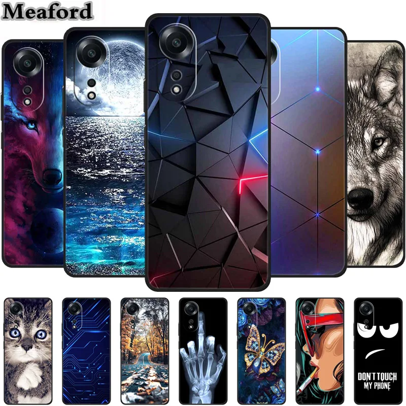 For-Oppo-A58-4G-Case-Animals-Soft-Silicone-TPU-Back-Cover-Phone-Cases ...
