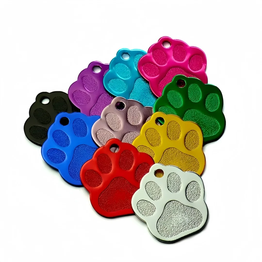 Wholesale 20Pcs Personalized Custom Cute Metal Dog Tag Paw Print Pet ...