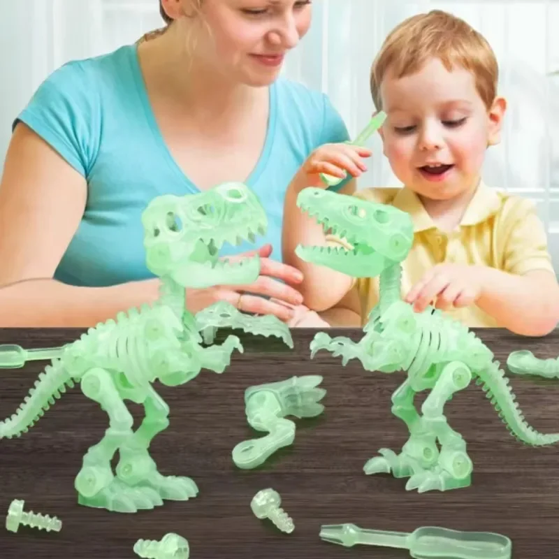 2Pcs-Simulation-Luminous-Dinosaur-Skeleton-Model-Children-s-DIY ...