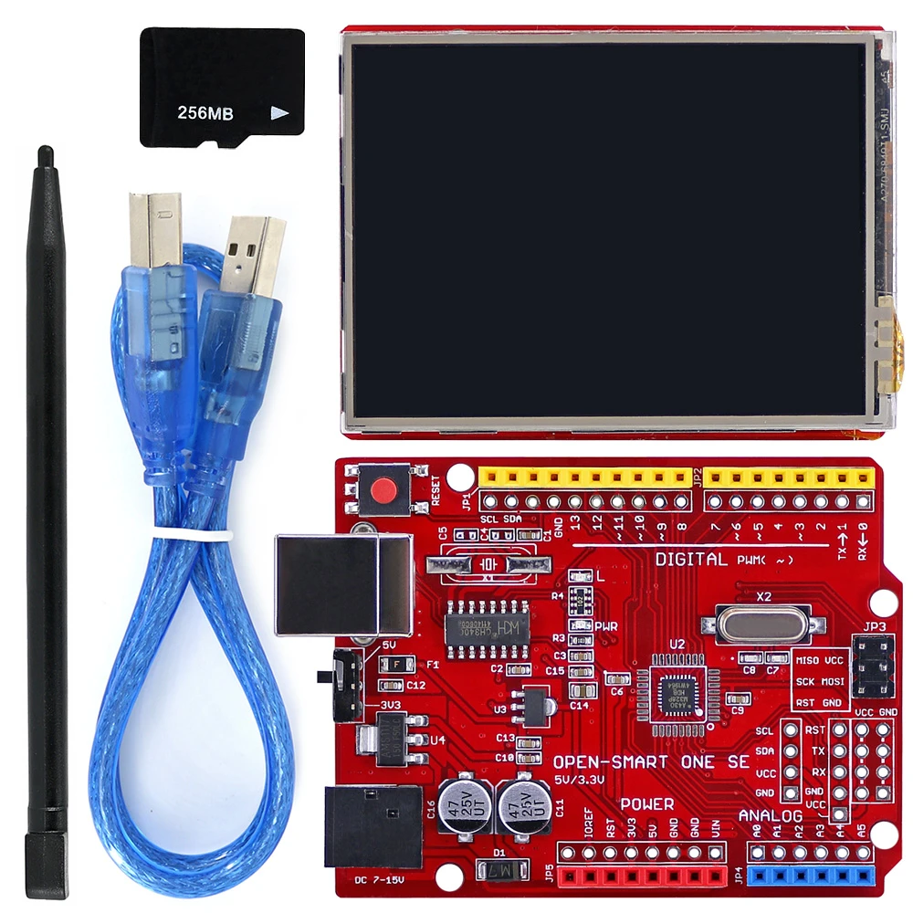 2.8 Inch Tft Lcd Shield + 5v /3.3v Atmega328p Board Kit With Tf Card Touch Pen Usb Cable For ...
