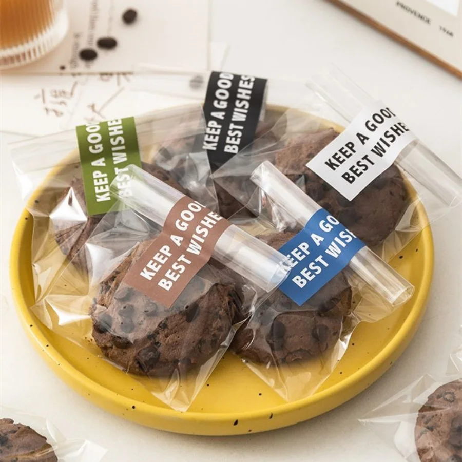 20pcs/100pcs cookie packaging bags with English stickers chocolate ...