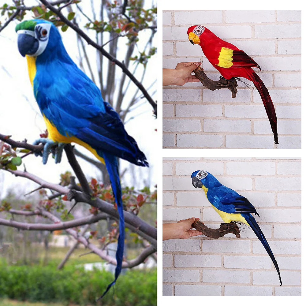 Simulation-Fake-Artificial-Parrot-Feather-Bird-45cm-Foam-Red-Blue ...