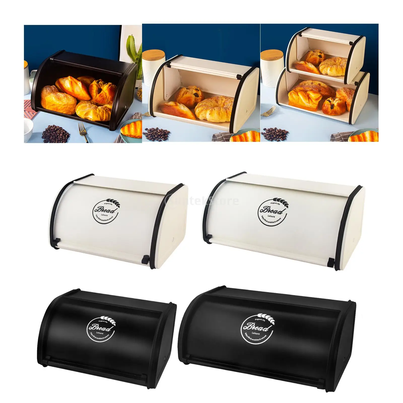 Cubo-de-pan-con-tapa-abatible-organizador-de-caja-de-pan-Vintage ...